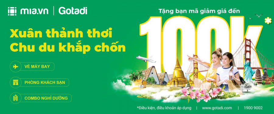 Du xuân đầu năm, mua vali giá “hời”, nhận voucher booking xịn từ MIA.vn và Gotadi